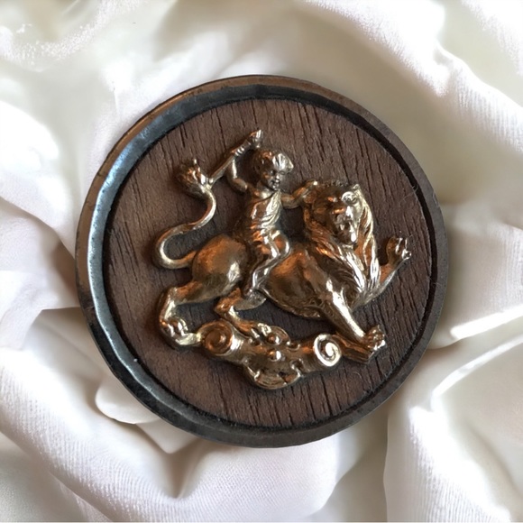 Unknown | Other | Vintage Victorian Antique Brass Button Satyr Riding A ...
